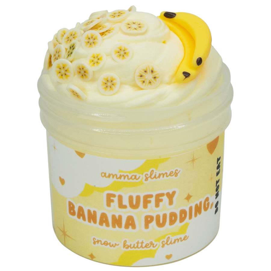 Fluffy Banana Pudding Mini Slime – Amma Slimes