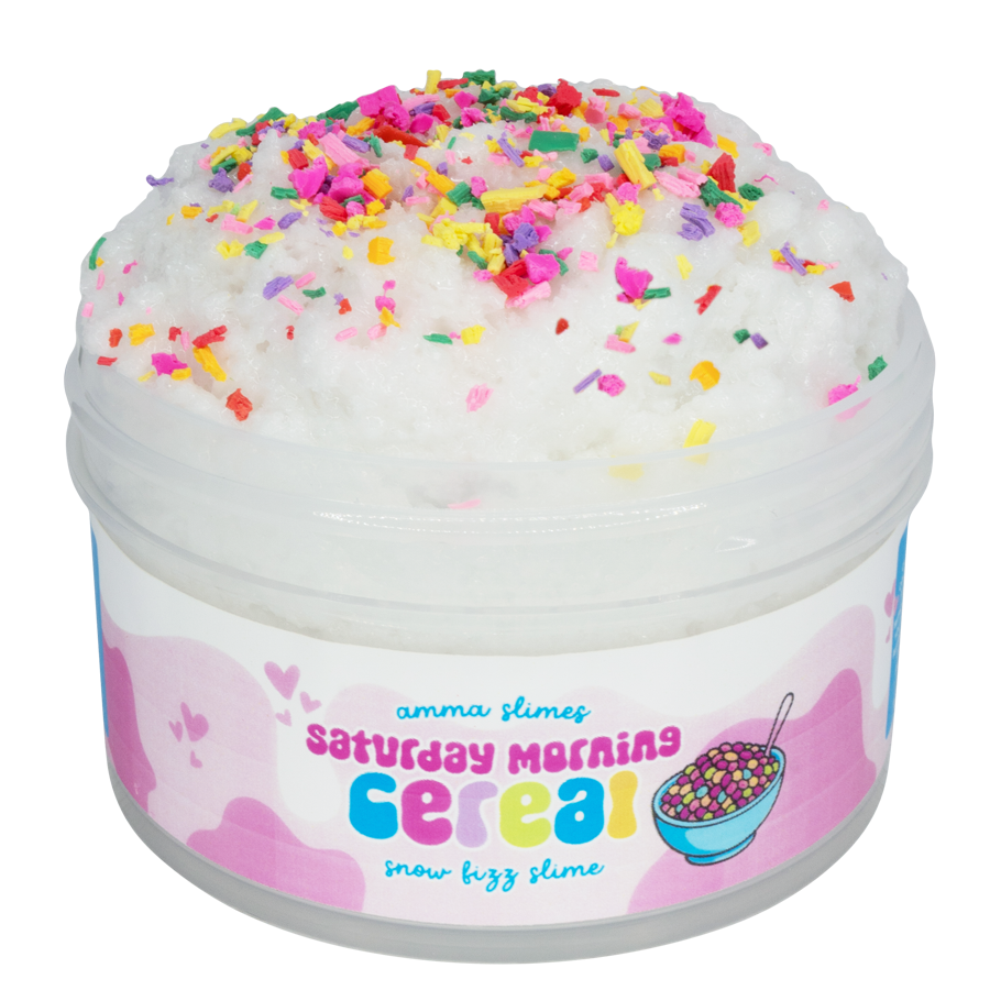 White Saturday Morning Cereal Slime – Amma Slimes